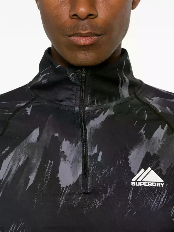 Superdry Brush-camo Zip-fastening T-shirt