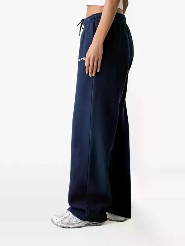 Sporty & Rich Logo-embroidered Cotton Track Pants - Blue