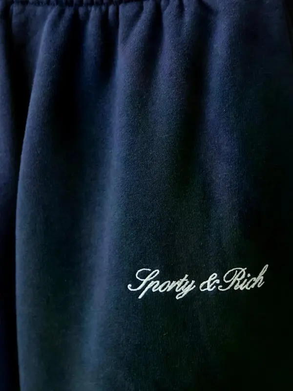 Sporty & Rich Logo-embroidered Cotton Track Pants - Blue