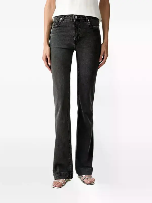 SILVIAN HEACH Faded-effect Flared Jeans - Black