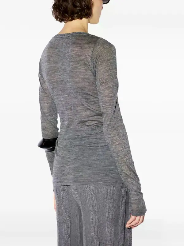 Liviana Conti Long-sleeve Boat-neck T-shirt - Grey