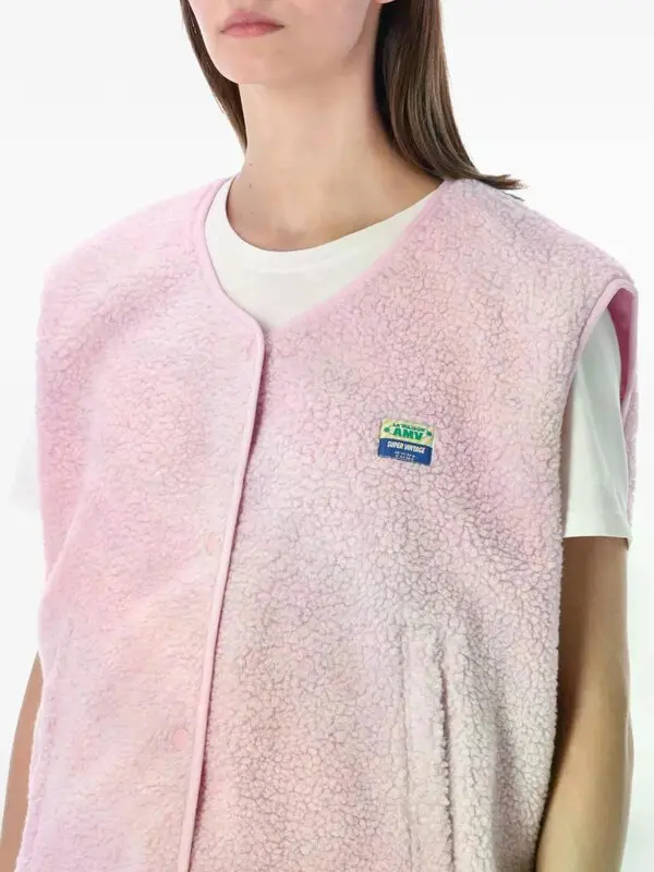 American Vintage Hoktown Logo-patch Sleeveless Jacket - Pink