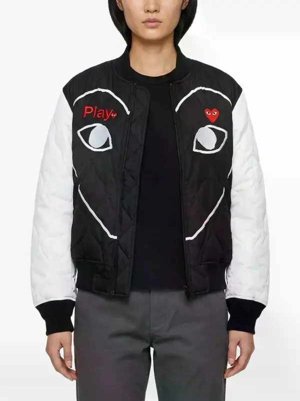 Play Comme Des Garcon Quilted Heart-print Bomber Jacket