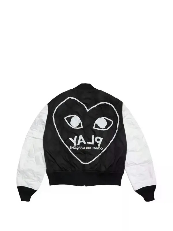 Play Comme Des Garcon Quilted Heart-print Bomber Jacket - Black