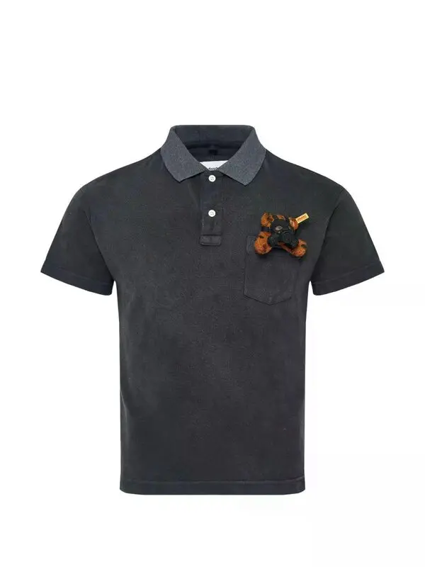 DOUBLET Teddy-bear Patch Polo Shirt - Black