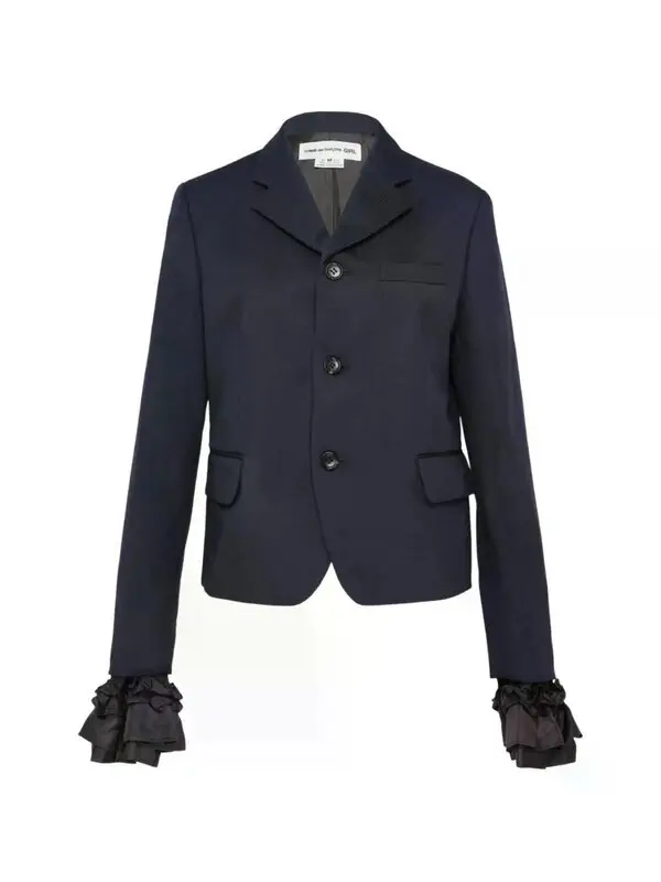 Comme Des Garçons Ruffle-trimmed Tailored Blazer