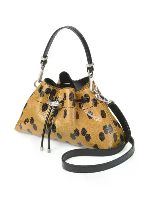 JIMMY CHOO Cinch Small Spotted Elaphe Printed Leather Shoulder Bag - Neutrals