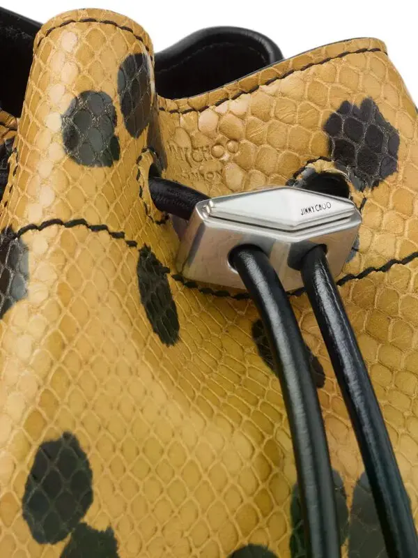 JIMMY CHOO Cinch Small Spotted Elaphe Printed Leather Shoulder Bag - Neutrals