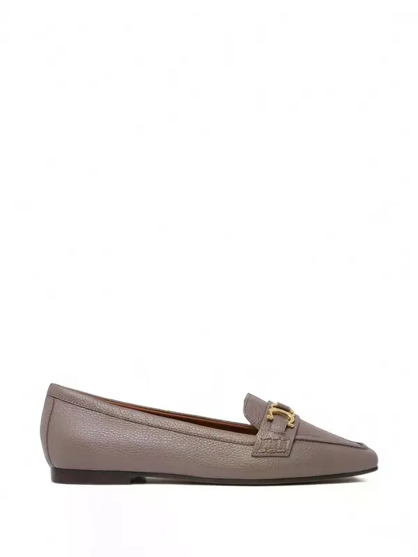 POLLINI Uptown Grained Leather Horsebit Loafers