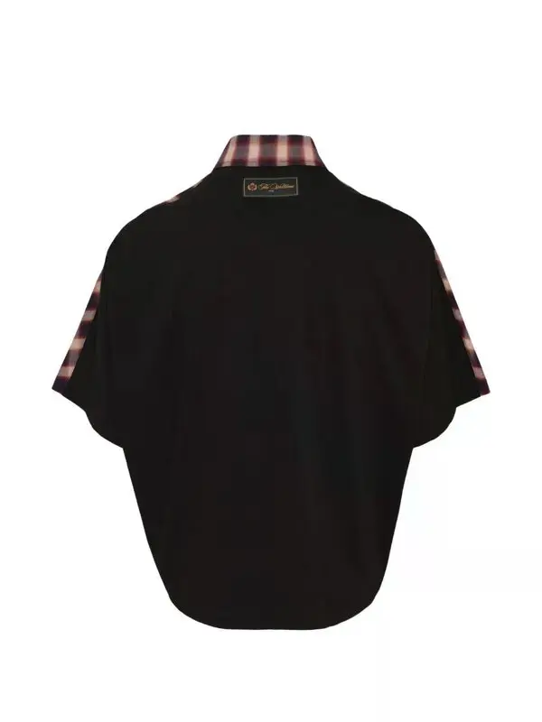 We11Done Red Dolmancheck-pattern Panelled Shirt