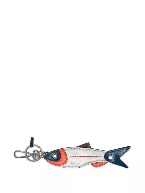 Mulberry British Summer Fish-shape Keyring - Silver