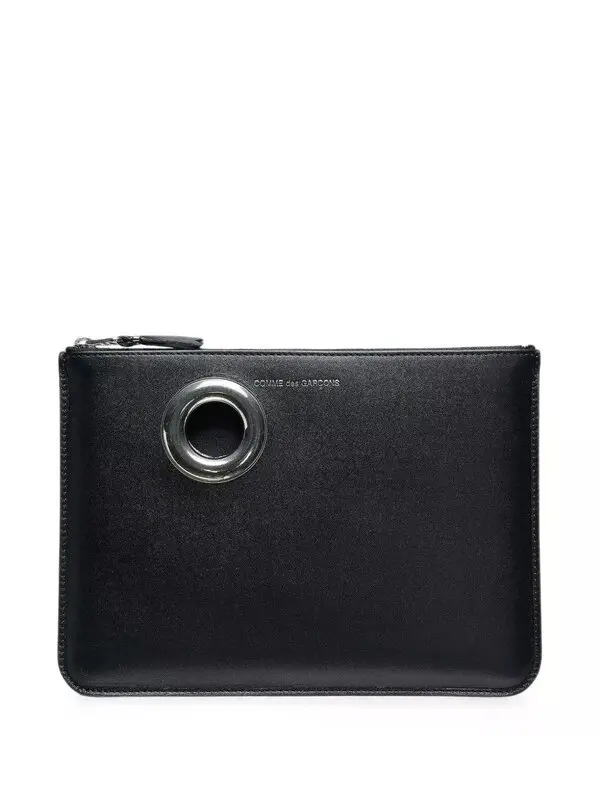 Comme Des Garçons Eyelet-embellished Leather Wallet