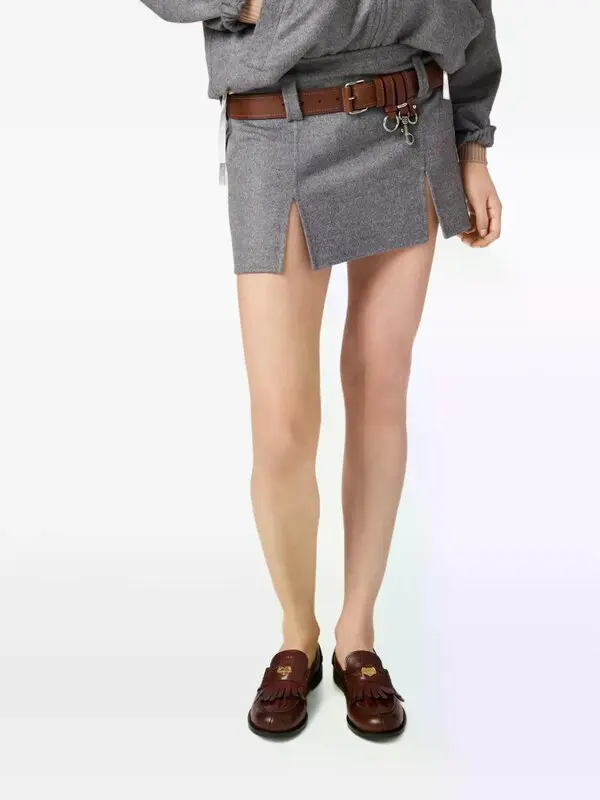 Miu Miu Double Cashmere And Wool Mini Skirt