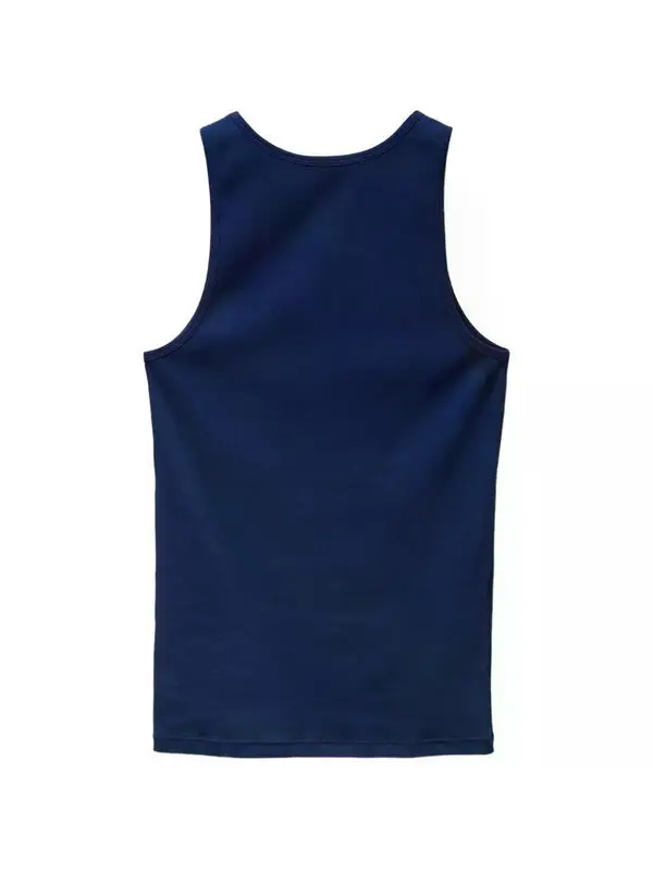 Versace Embroidered-logo Ribbed Cotton-jersey Tank Top
