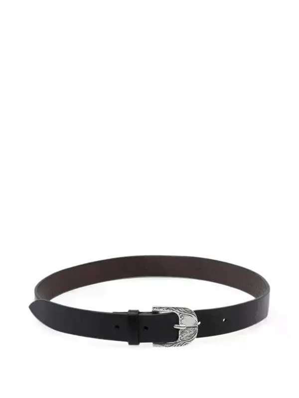 Orciani Engraved-buckle Leather Belt