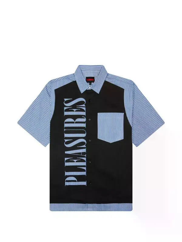 PLEASURES Logo-print Striped Shirt