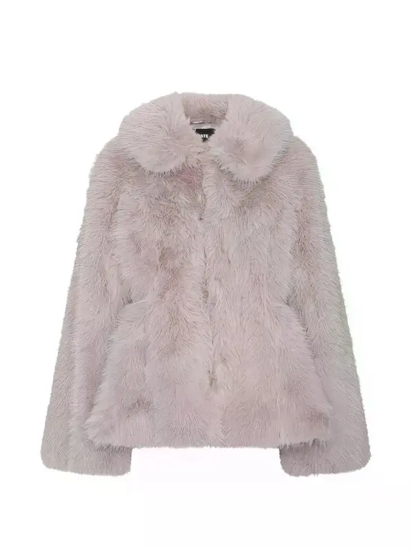 ROTATE BY BIRGER CHRISTENSEN Faux-fur Flared Jacket - Pink