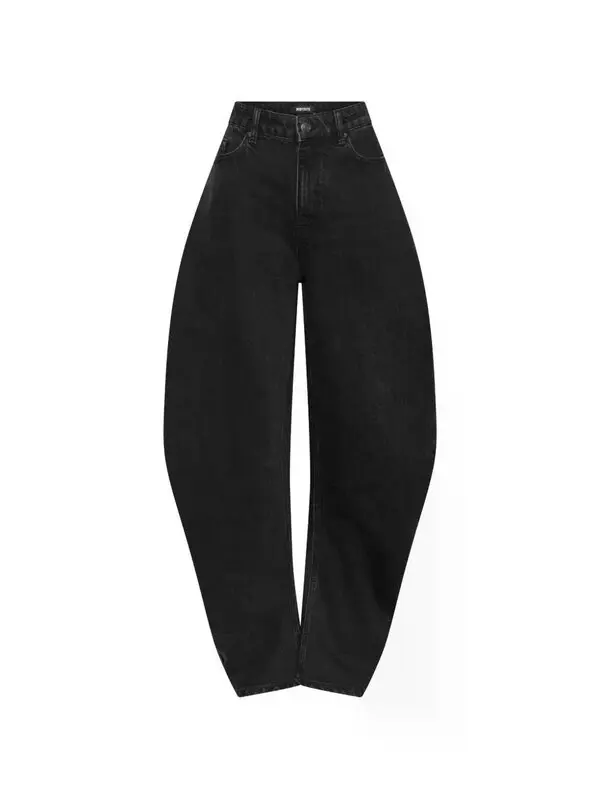 ROTATE BY BIRGER CHRISTENSEN Draped Barrel-leg Jeans Denim - Black