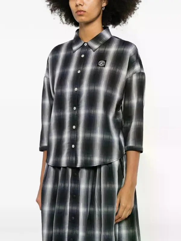 AGNES B. Logo-patch Plaid Shirt