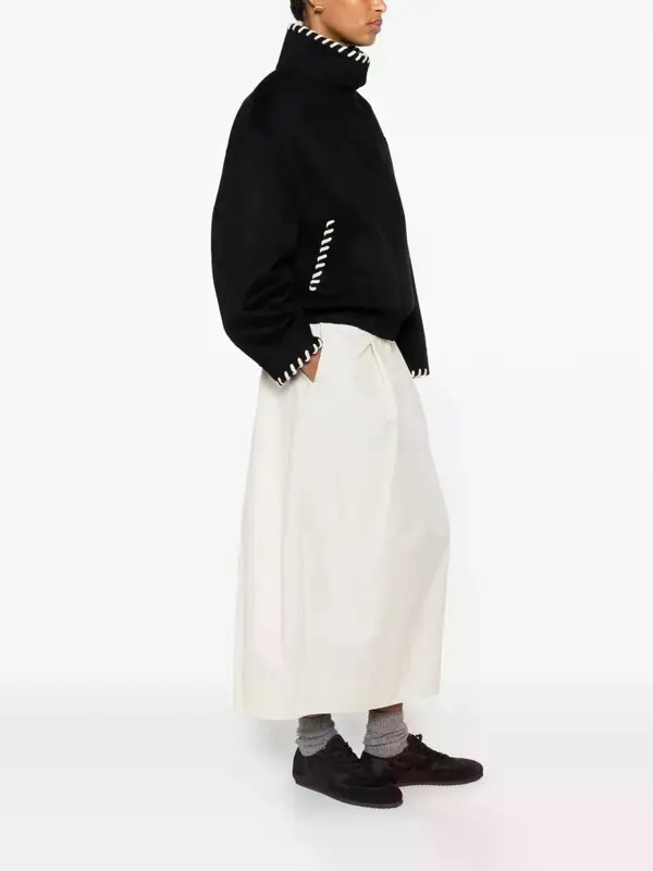 Sandro Whipstitch-trim High-neck Jacket
