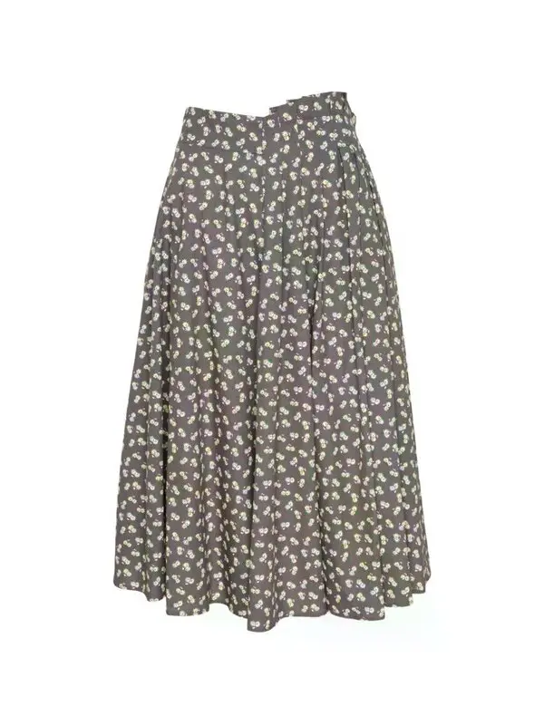 MSGM Floral-print Pleated Skirt