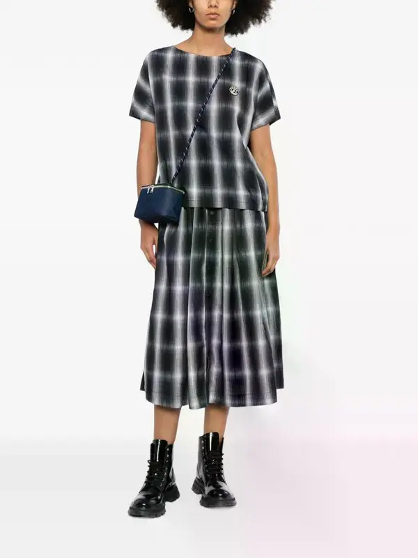 AGNES B. Check-pattern Skirt