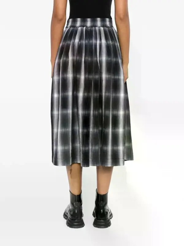 AGNES B. Check-pattern Skirt