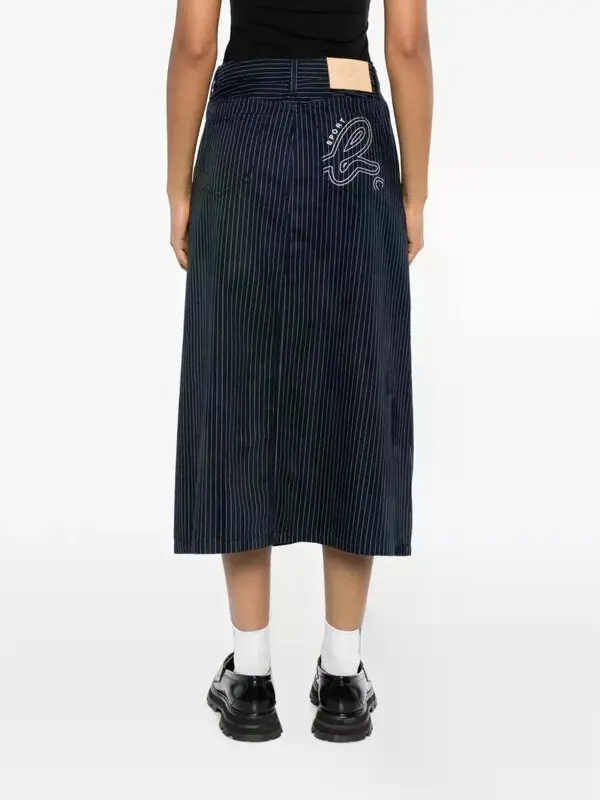 AGNES B. Striped-print A-line Skirt