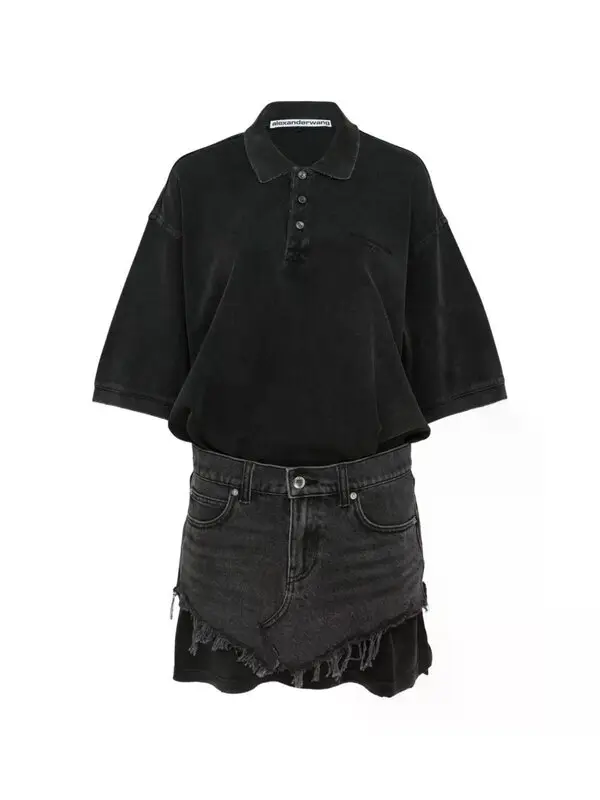 Alexander Wang Mini Pre-styled Frayed Dress - Grey