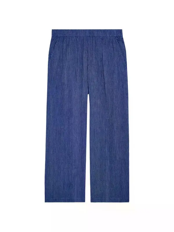 Eileen Fisher Elasticated-waistband Wide-leg Trousers - Blue