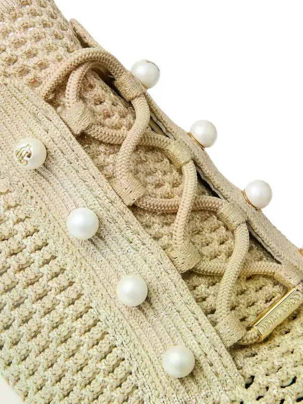 JIMMY CHOO Veles Pearl-embellished Sneakers