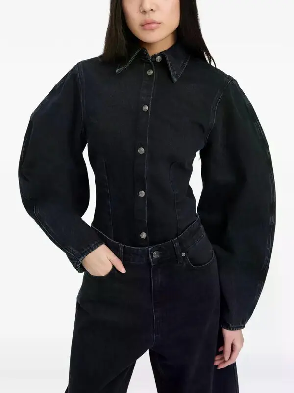 ROTATE BY BIRGER CHRISTENSEN Fitted Denim Shirt