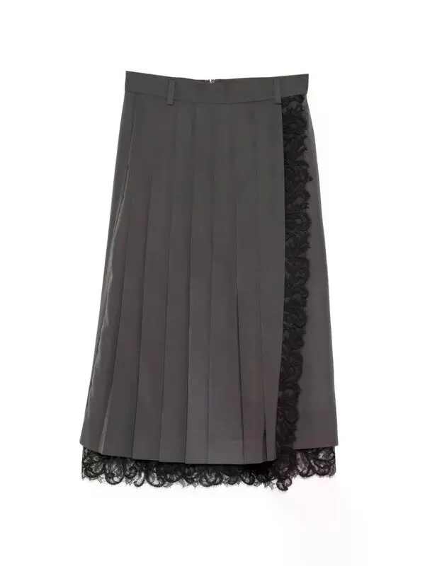 FETICO Lace-trim Pleated Skirt