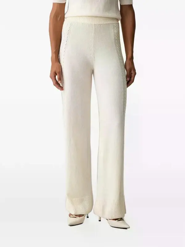 Ermanno Scervino Pointelle-knit Wide-leg Trousers