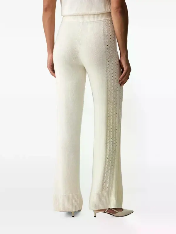 Ermanno Scervino Pointelle-knit Wide-leg Trousers
