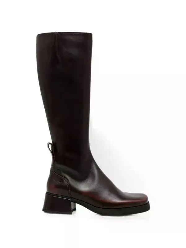 MIISTA Brunildha Square-toe Knee-length Boots - Red
