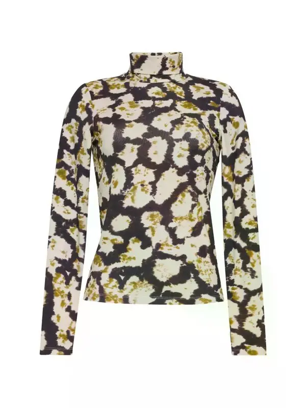 Cara Cara Piper Spotted-print Turtleneck Top - Neutrals