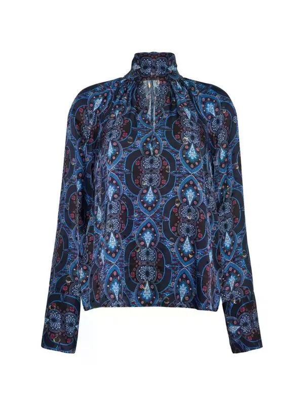 Cara Cara Sundance Pussy-bow Printed Blouse