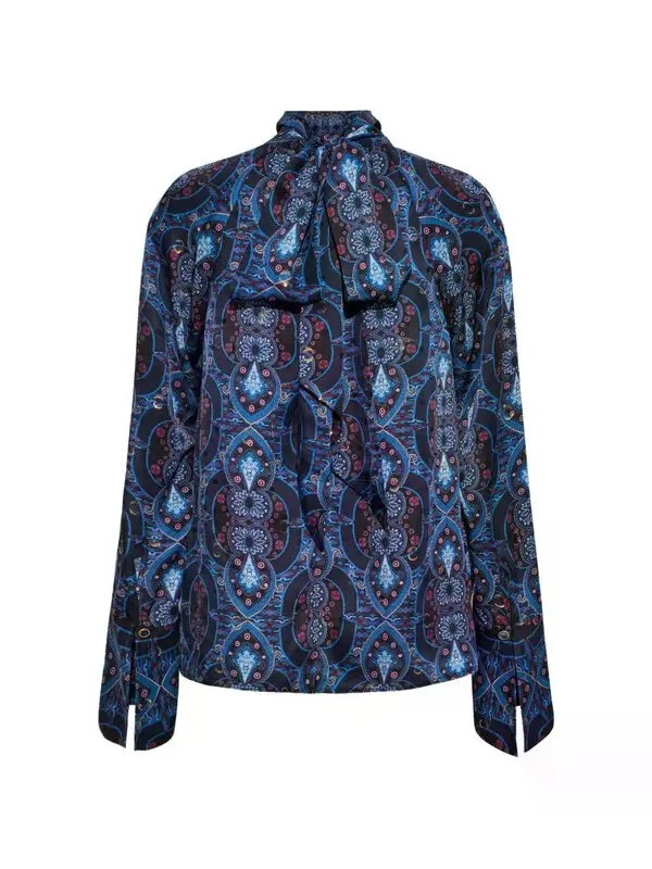 Cara Cara Sundance Pussy-bow Printed Blouse