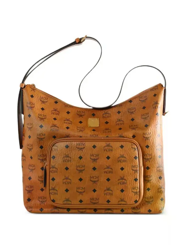Mcm Aren Logo-print Tote Bag - Brown