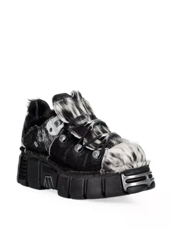 NEW ROCK Panelled Faux-fur Boots