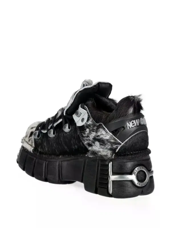 NEW ROCK Panelled Faux-fur Boots