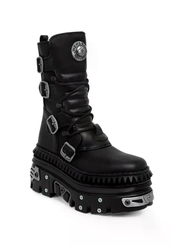 NEW ROCK Buckled Platform Boots