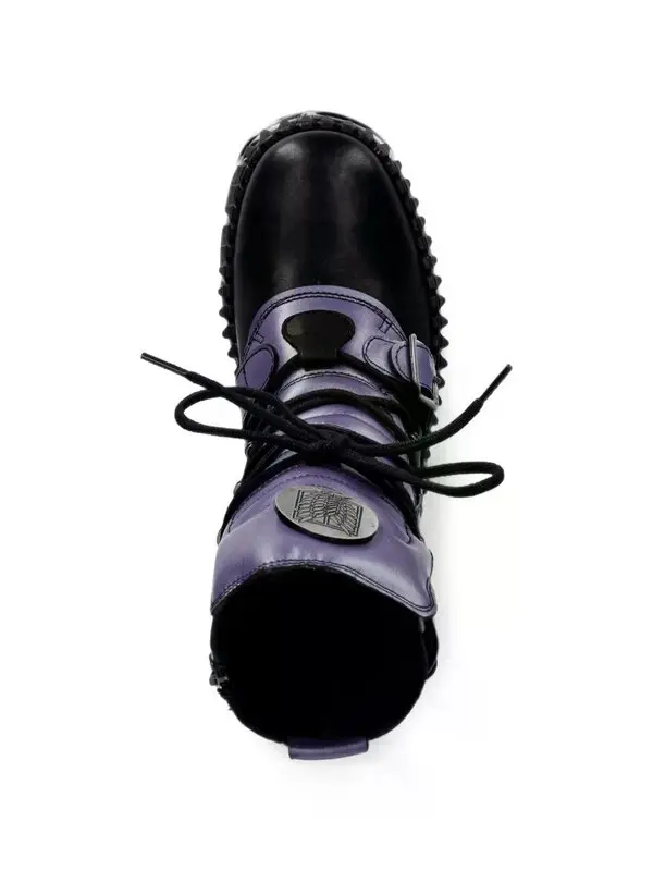 NEW ROCK X Attack On Titan Buckled Platform Biker Boots - Black