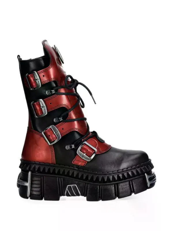 NEW ROCK Buckle-fastening Platform Boots