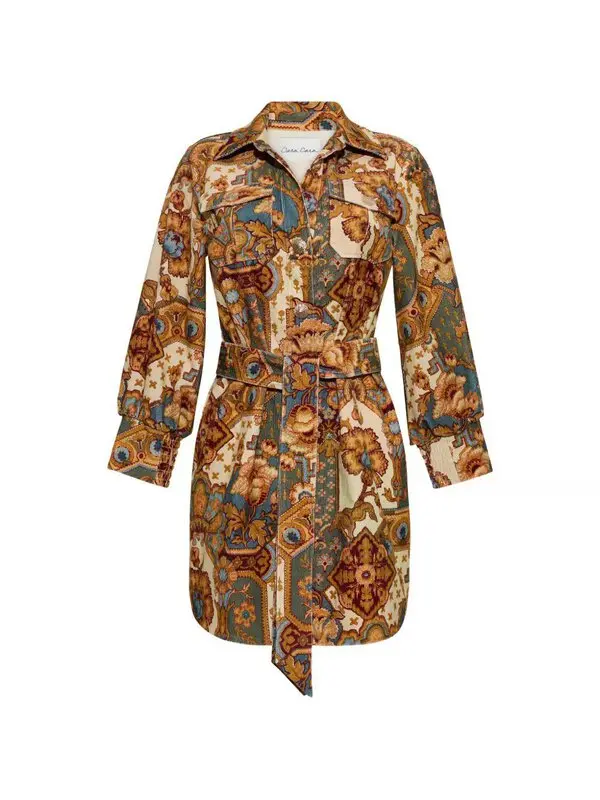 Cara Cara Villena Patchwork Corduroy Mini Dress