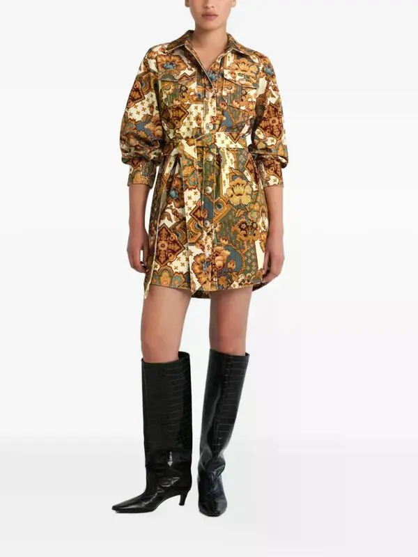 Cara Cara Villena Patchwork Corduroy Mini Dress