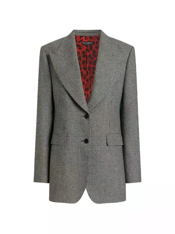 Dolce & Gabbana Glen Plaid Flannel Single-breasted Jacket