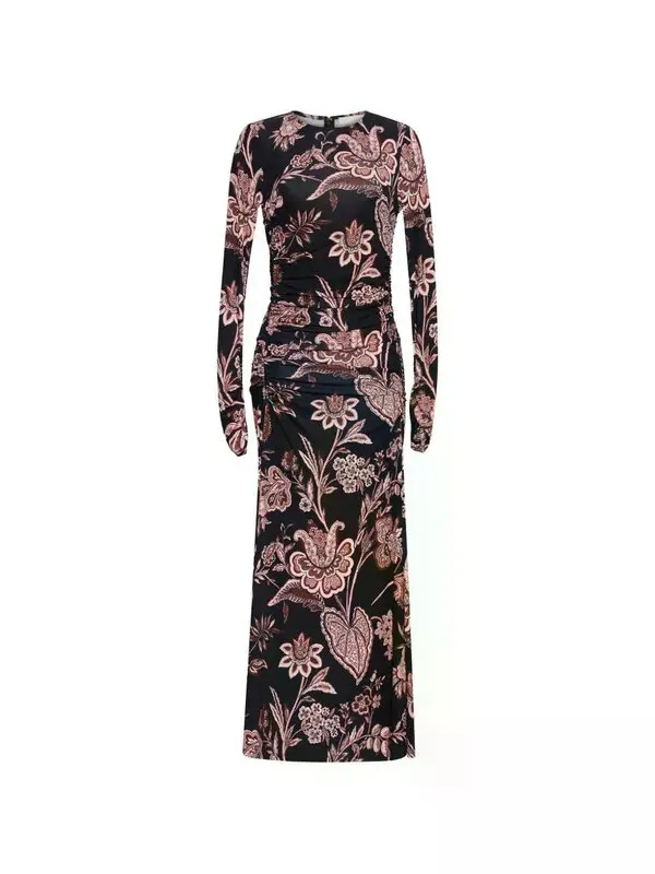 Cara Cara Piermond Floral-print Ruched Maxi Dress - Black
