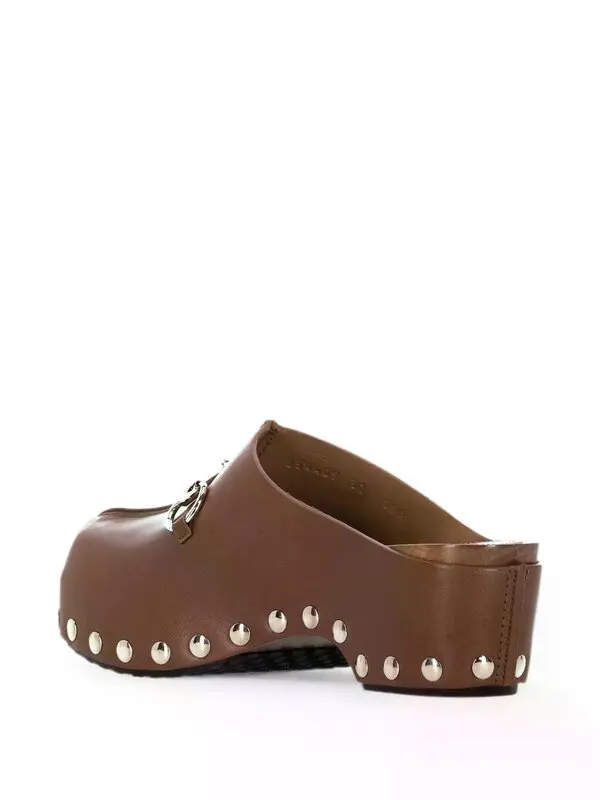 Gucci Leather Platform Clogs With Horsebit